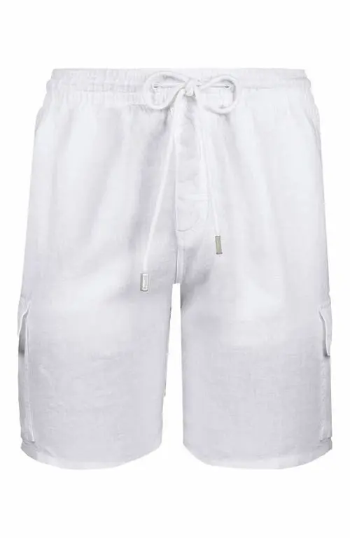 Vilebrequin Linen Bermuda Cargo Shorts - Blanc