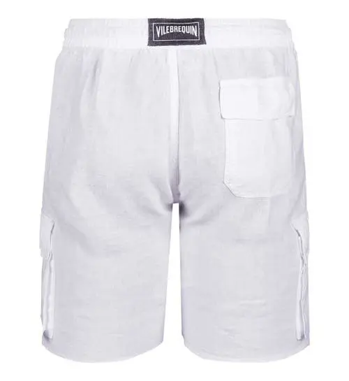 Vilebrequin Linen Cargo Bermuda Shorts - Blanc