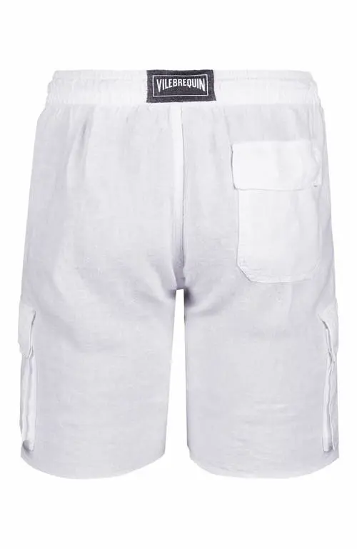 Vilebrequin Linen Cargo Bermuda Shorts - Blanc