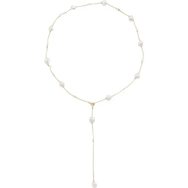 PETIT MOMENTS Elenor Imitation Pearl Station Y-necklace - Gold