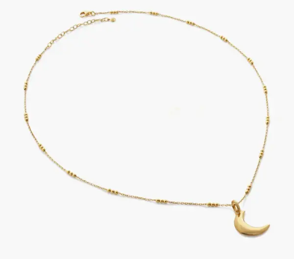 Monica Vinader Crescent Moon Pendant Necklace - 18ct Gold Vermeil