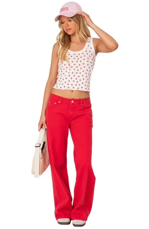 EDIKTED Roman Flare Jeans - Red