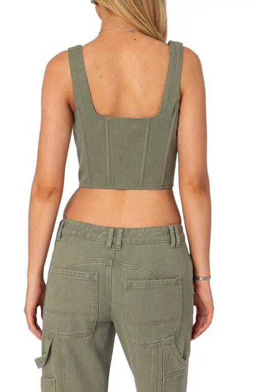 EDIKTED Lottie Denim Corset Top