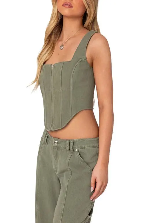 EDIKTED Lottie Denim Corset Top