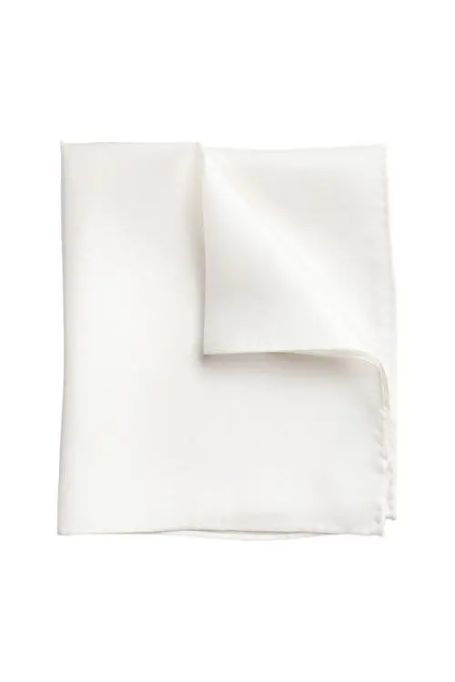 CHARLES TYRWHITT Evening Silk Pocket Square - White