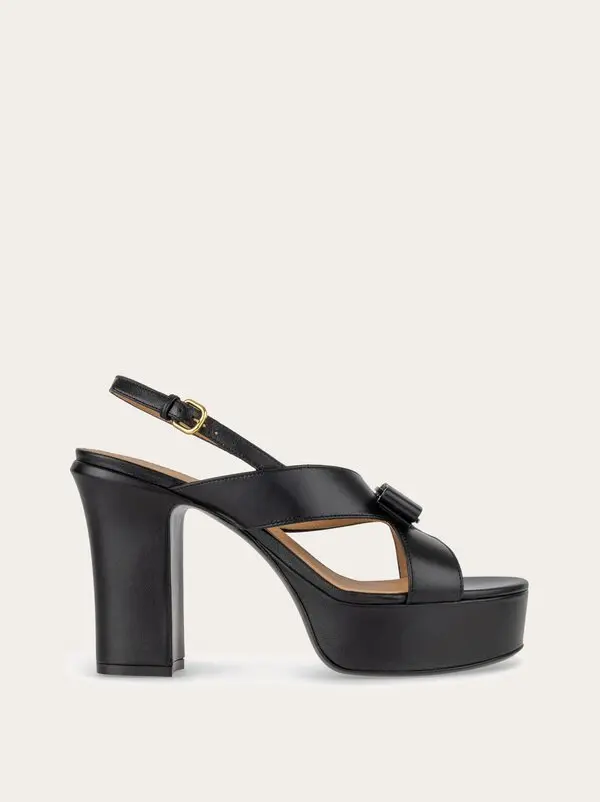 FERRAGAMO Vara Bow Platform Sandal - Black
