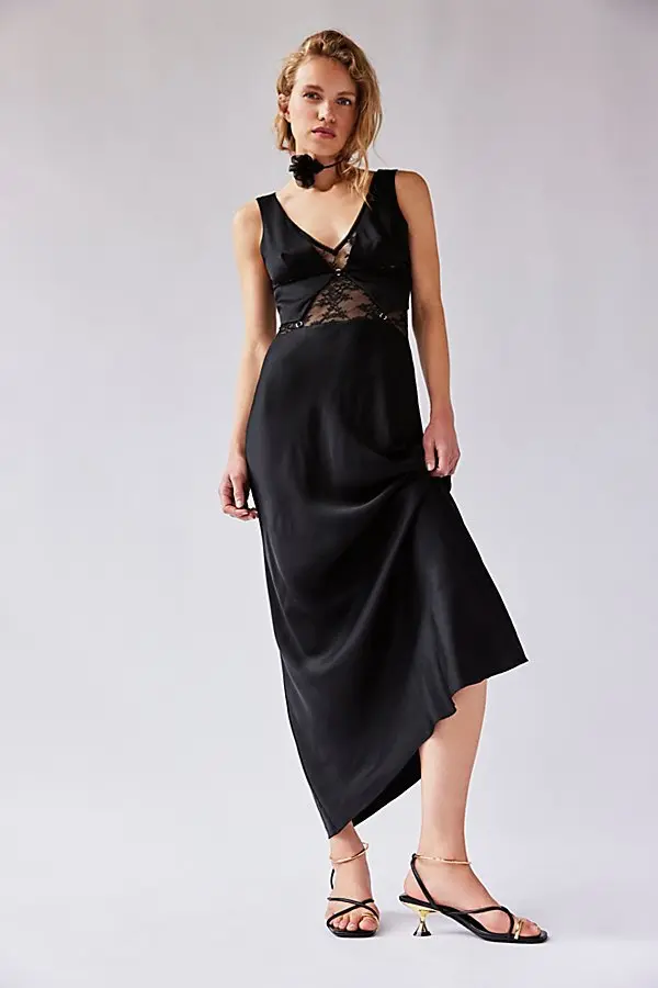 bec and bridge black slip dress Bec and Bridge Joelle Maxi Dress in Black/Black – Coco & Lola main image 1