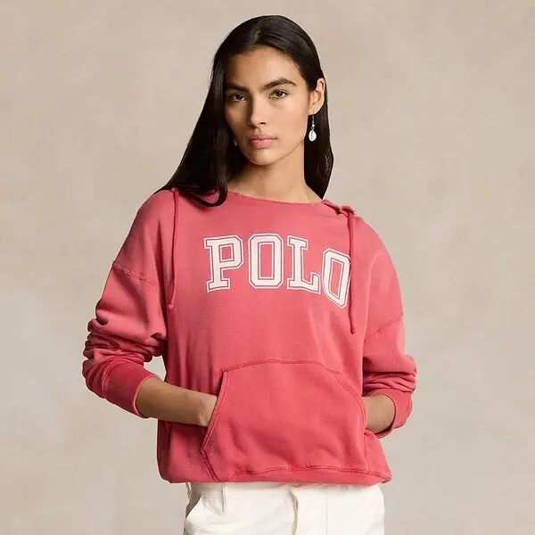 Ralph Lauren Logo Split-neck Fleece Hoodie