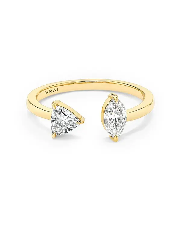 VRAI Mixed Lab-grown Diamond Cuff Ring - K Yellow Gold