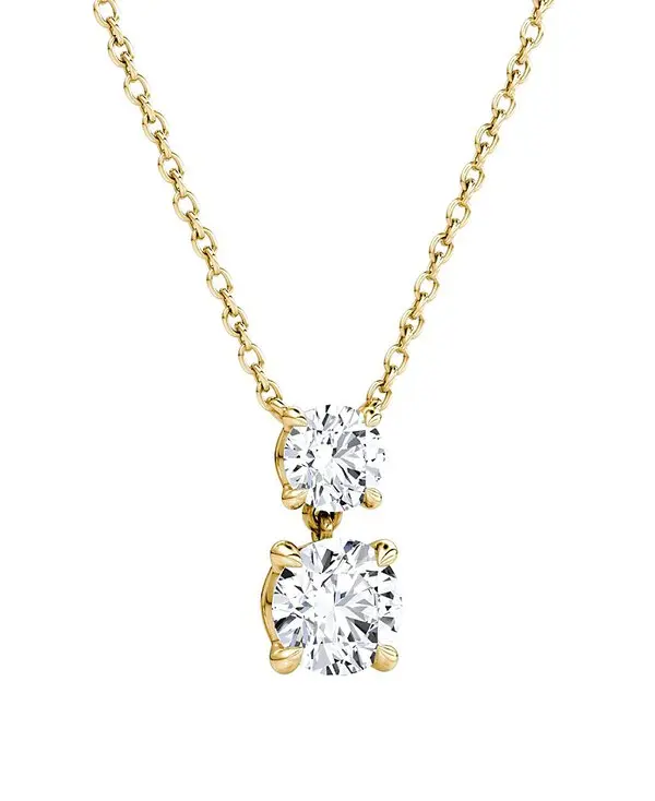 VRAI Signature Duo Drop 1.5ctw Lab Grown Diamond Necklace - K Yellow Gold