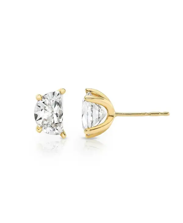 VRAI Iconic Half Moon Diamond Stud Earrings - K Yellow Gold