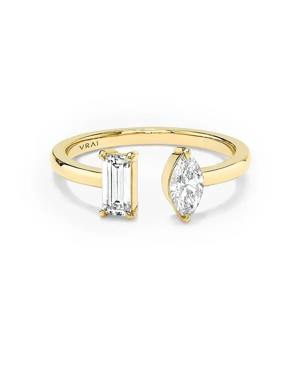 VRAI Mixed Lab-grown Diamond Cuff Ring - K Yellow Gold