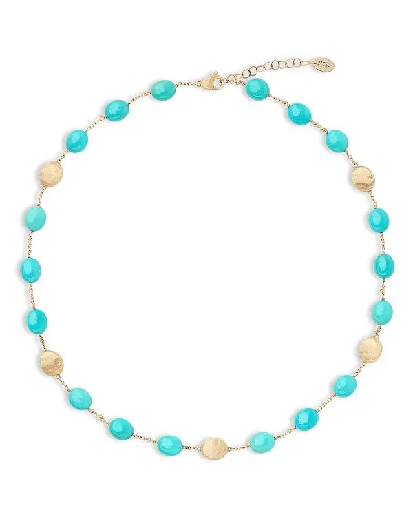 Marco Bicego 18k Yellow Gold Siviglia Turquoise Link Collar Necklace - Blue/gold
