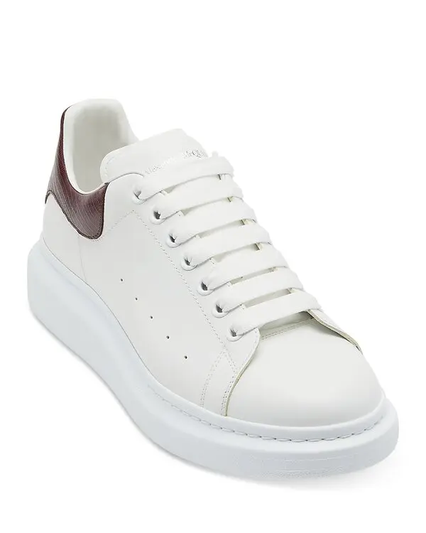 Mcqueen Alexander Oversized Sneakers In White/Bordeux 40% Off