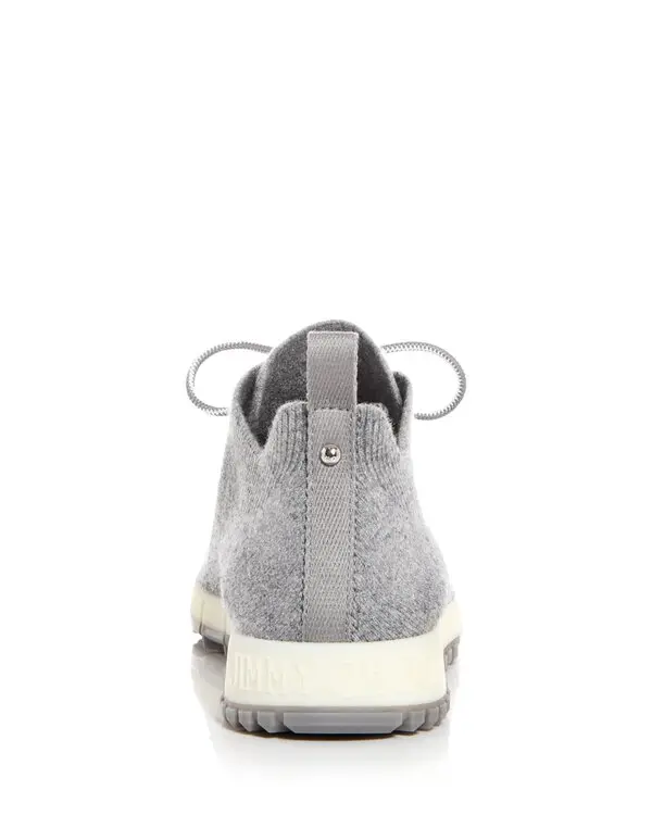 JIMMY CHOO Veles Embellished Knit Sneakers - Ash Mix