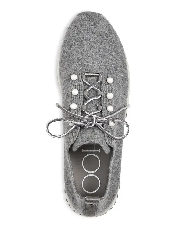 JIMMY CHOO Veles Embellished Knit Sneakers - Ash Mix