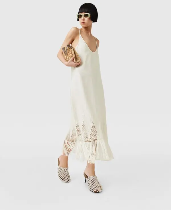 Stella McCartney Open-knit Fringe Midi Dress