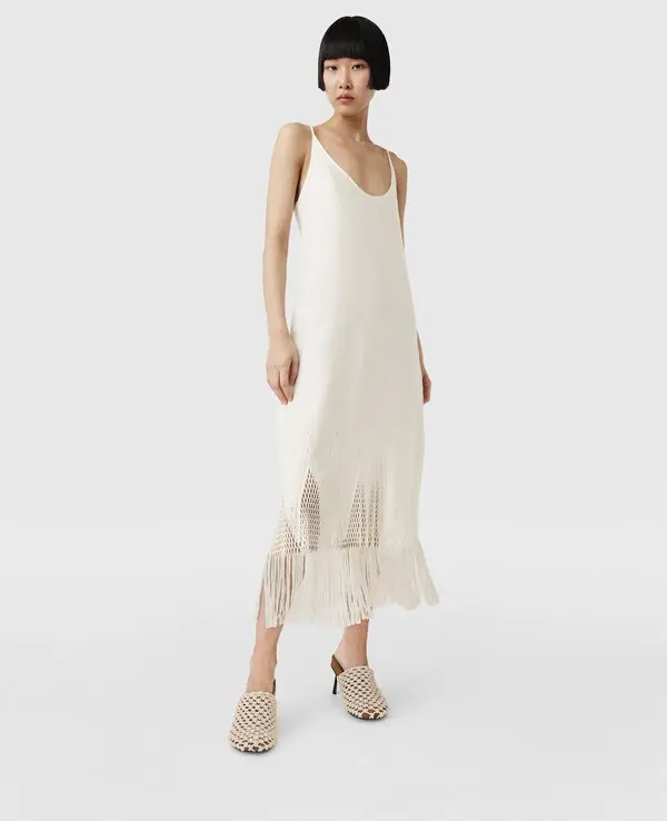 Stella McCartney Open-knit Fringe Midi Dress