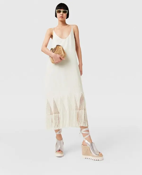 Stella McCartney Open-knit Fringe Midi Dress