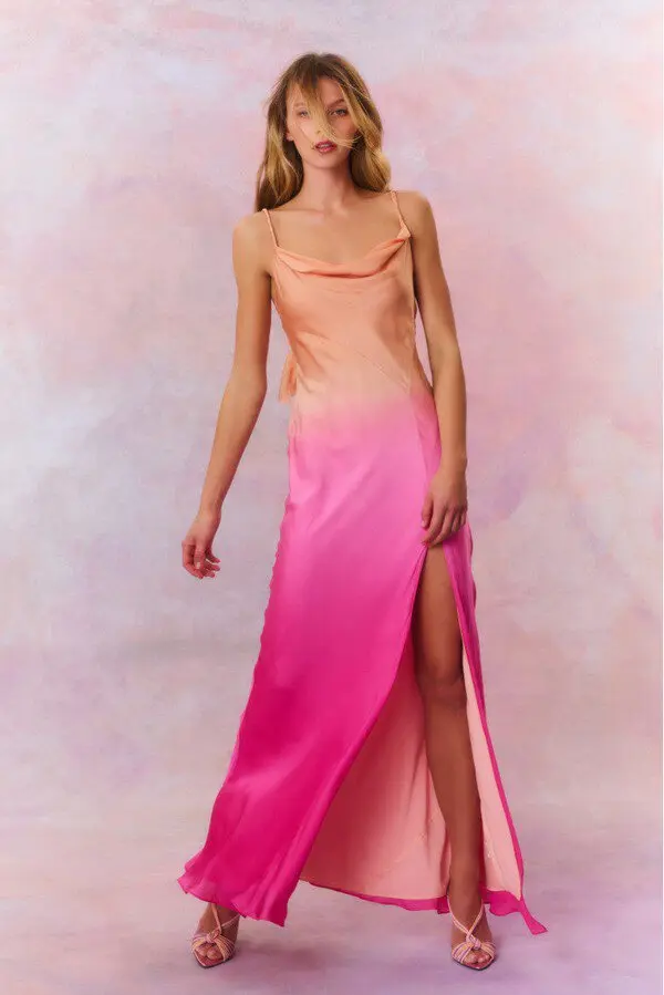 Loveshackfancy Nadine Ombre Silk Chiffon Maxi Dress In Multicolor - 30% Off  | Editorialist