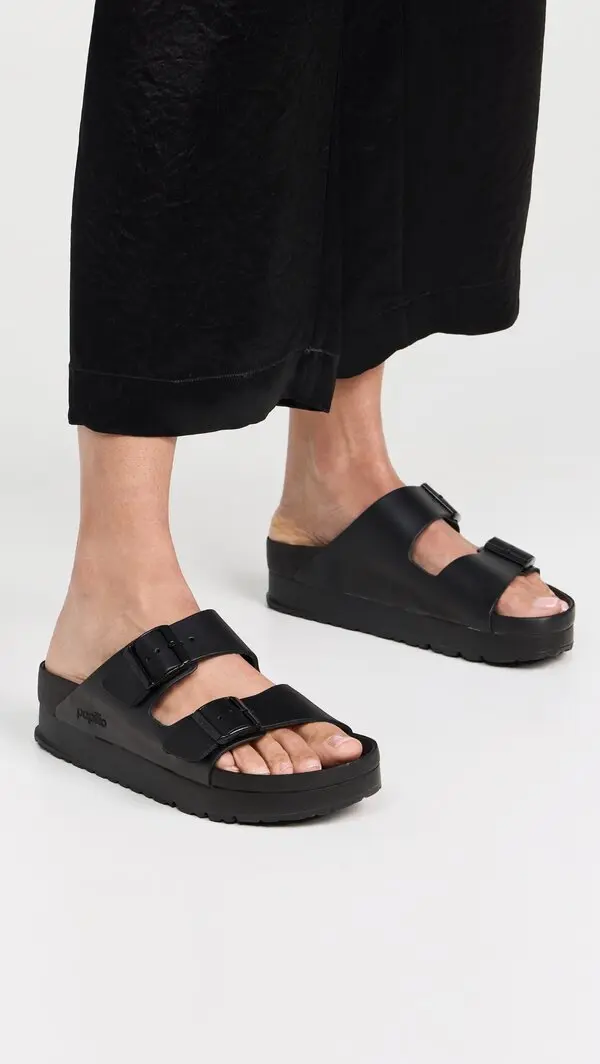 BIRKENSTOCK Arizona Platform Flex Exquisite Sandals - Black