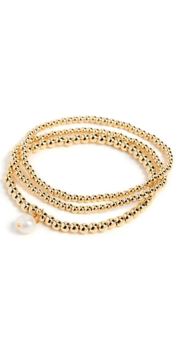 Shashi Veronica Bracelet Set - Gold/pearl