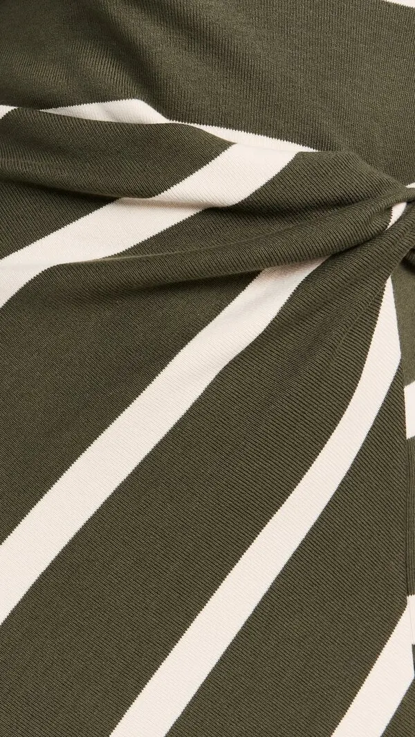 Tanya Taylor Striped Cody Dress - Army/cream