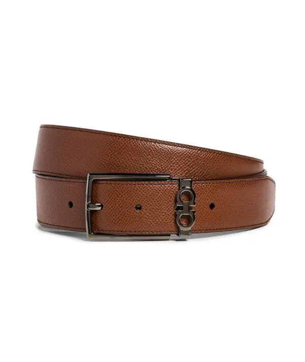 FERRAGAMO Classic Buckle Reversible Belt - Radica/nero