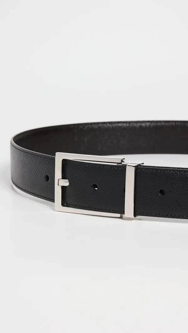 FERRAGAMO Saddle Stamp Reversible Belt - Nero/hickory