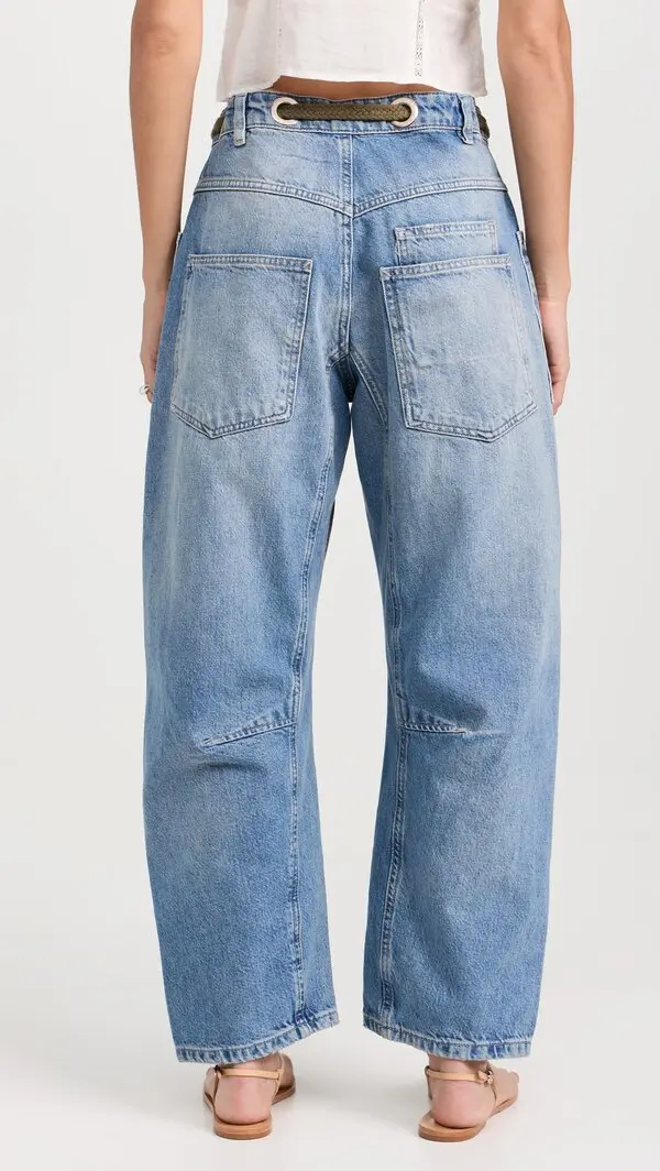 Free People Moxie Barrel Jeans - Truest Blue