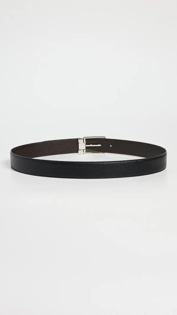 FERRAGAMO Gancio Reversible Belt - Black/brown