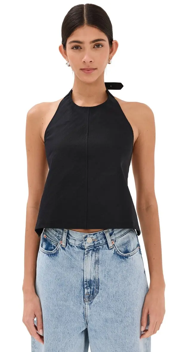 Wardrobe.NYC Drill Backless Halter Top