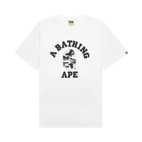 A BATHING APE Abc Camo College Tee - White