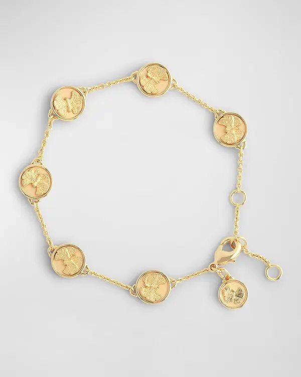 ANABEL ARAM JEWELRY Butterfly Coin Charm Bracelet - Gold