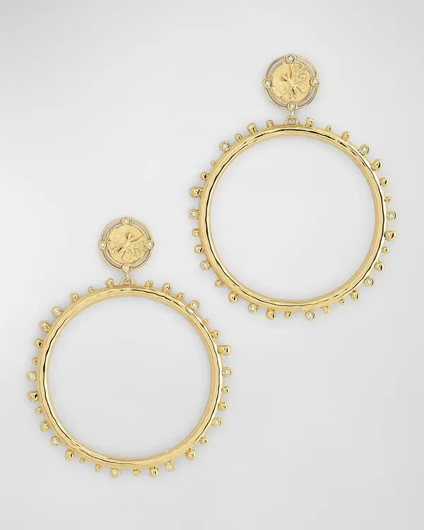 ANABEL ARAM JEWELRY Butterfly Coin Hoop Earrings - Gold