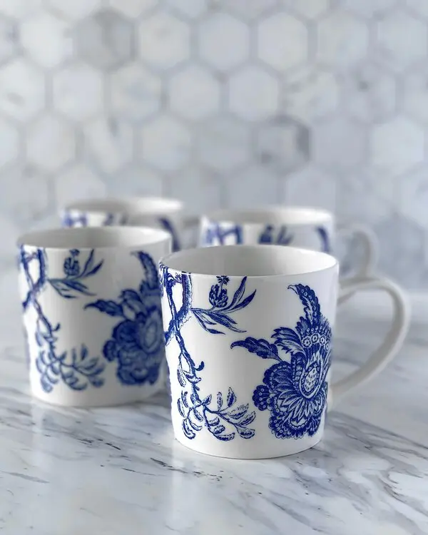 CASKATA Arcadia Blue Mugs, Set Of 4 - One-color