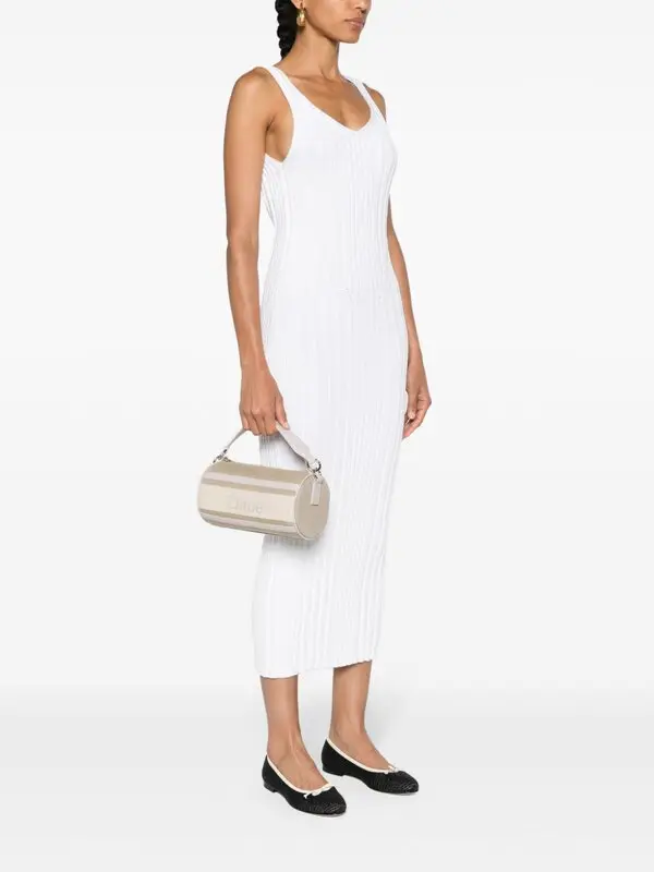 Chloé Logo-embroidered Linen Crossbody Bag