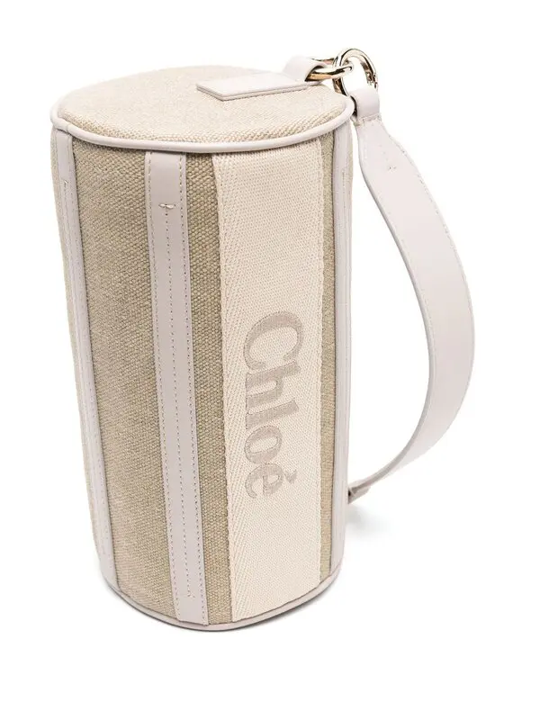 Chloé Logo-embroidered Linen Crossbody Bag