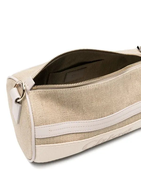 Chloé Logo-embroidered Linen Crossbody Bag