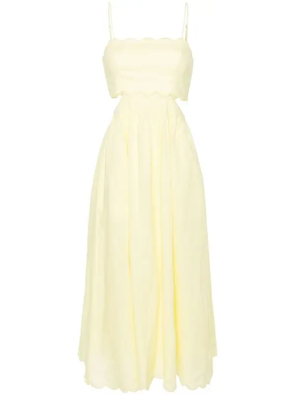 Zimmermann Cut-Out Linen Maxi Dress In Yellow - 82% Off | Editorialist