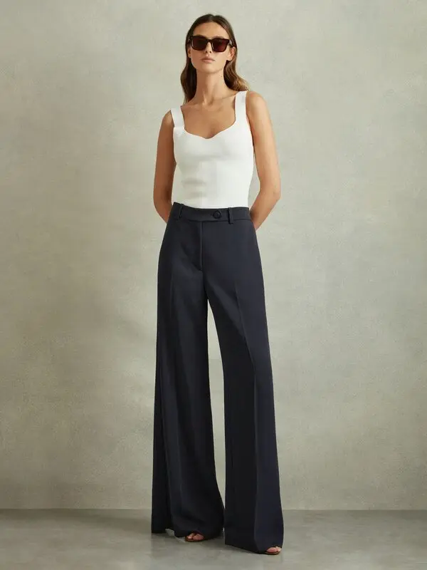 REISS Solene Wide Leg Trousers