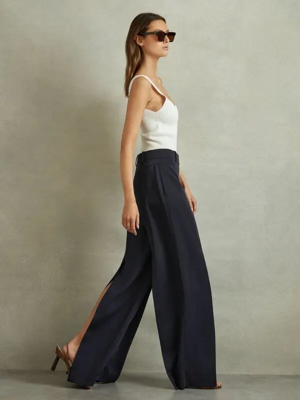 REISS Solene Wide Leg Trousers