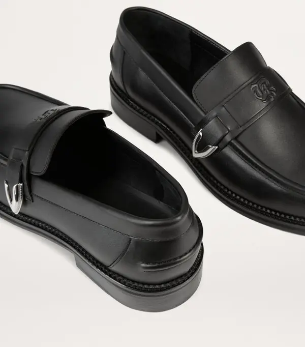 The Kooples Leather Buckle Loafers In Black - 57% Off  display picture 1