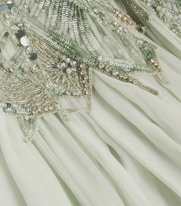 Zuhair Murad Strapless Miami Palm Tree Gown - Green | Editorialist
