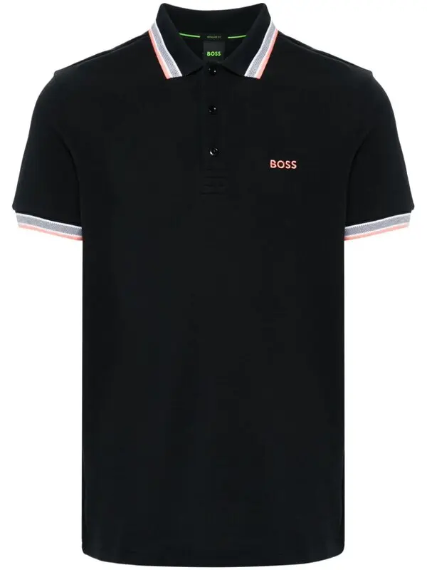 BOSS Logo-embroidered Polo Shirt - Black
