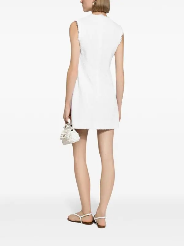 Dolce & Gabbana Tweed Mini Dress - White