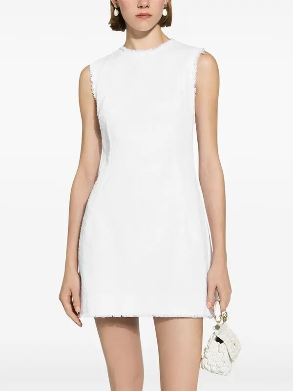 Dolce & Gabbana Tweed Mini Dress - White