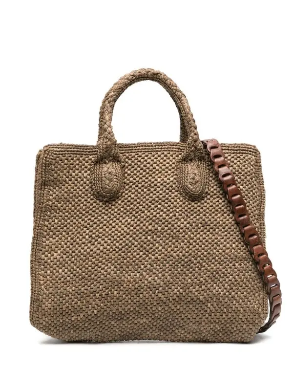 IBELIV Woven Raffia Tote Bag - Neutrals