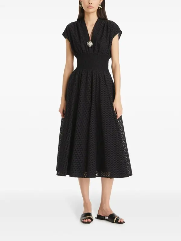 Tory Burch Embroidered Cotton Dress In Black - 86% Off | Editorialist