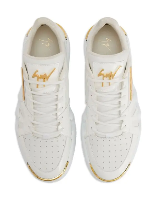 GIUSEPPE ZANOTTI Talon Panelled Leather Sneakers - White
